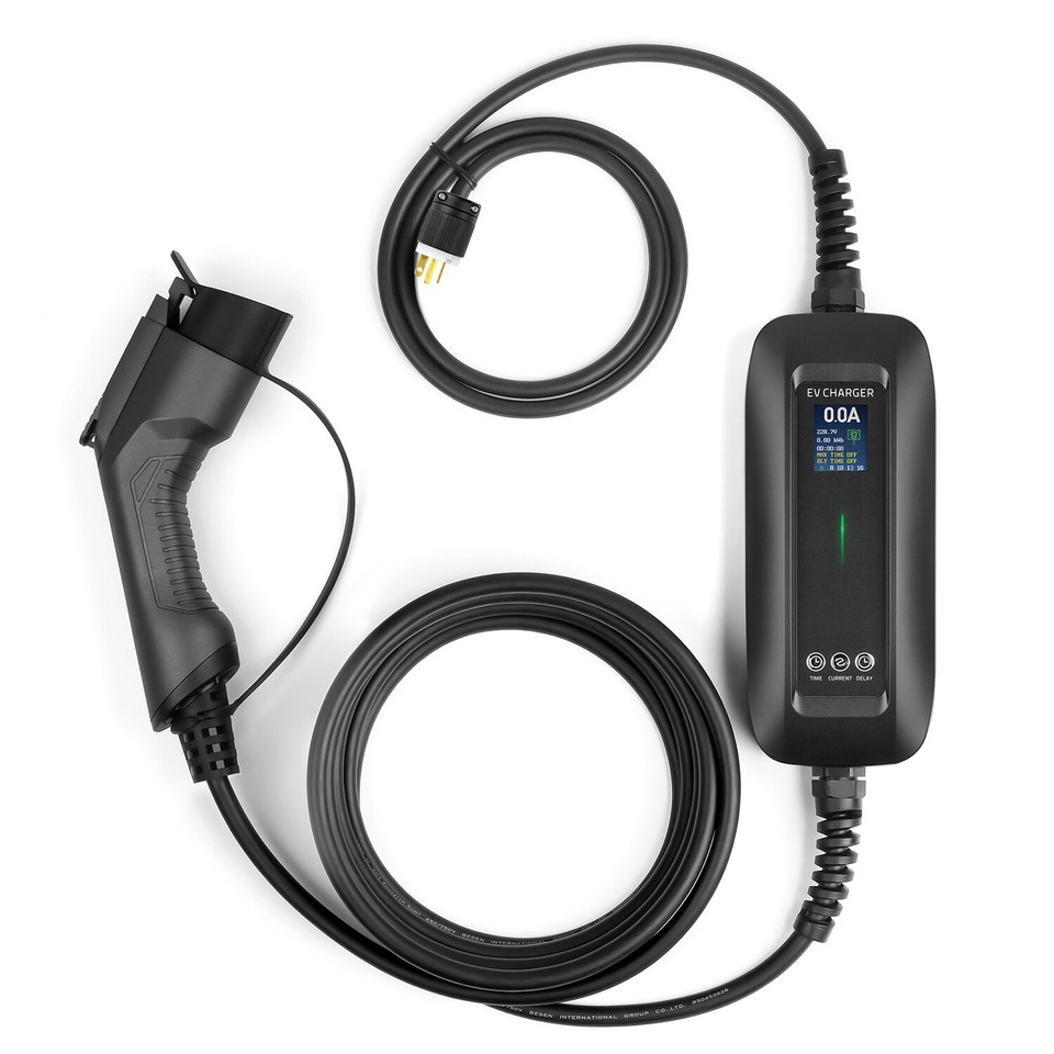LEFANEV 16A EV Charger Level2 Electric Car Charging Cable Timing LCD ...