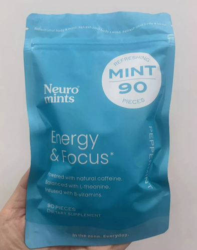 Neuro Breath Mints 90 Pcs - Caffeine + L-Theanine & B12 for Focus ...