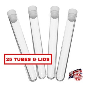 25 x plastic test tubes,150mmx16mm, test tubes with push cap, shots ...