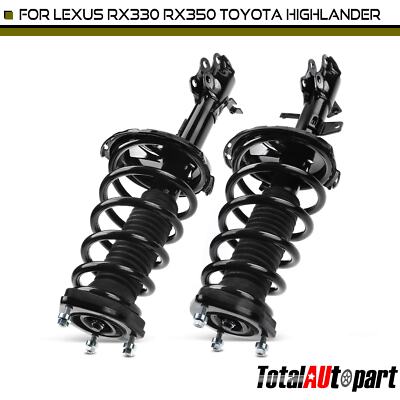 2x Complete Strut & Coil Spring Assembly for Toyota Highlander Lexus ...