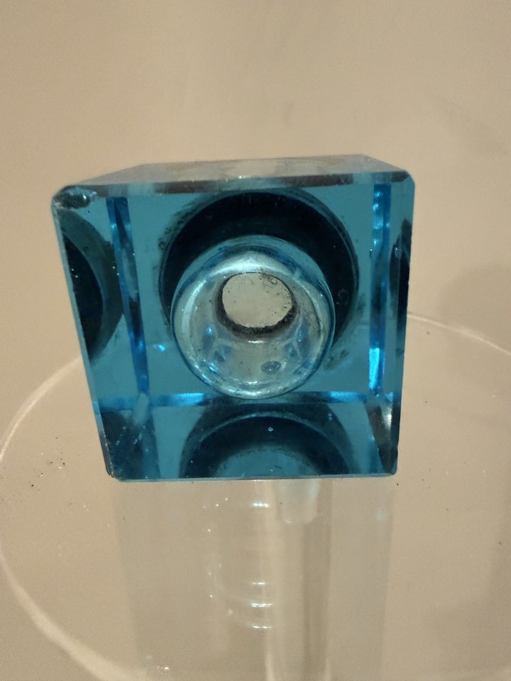 Victorian Turquoise Glass Ink Well Square shape 2" Tall. | eBay