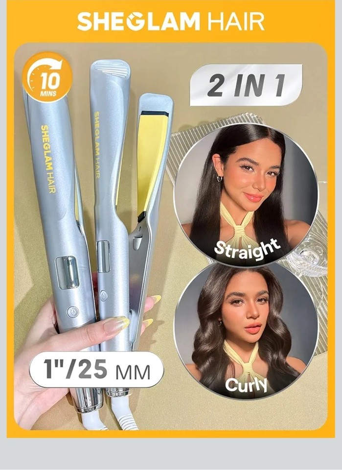 Sleek Chic Twist Kiss Flat Iron - 2-in-1 Hair Straightener & Curling ...
