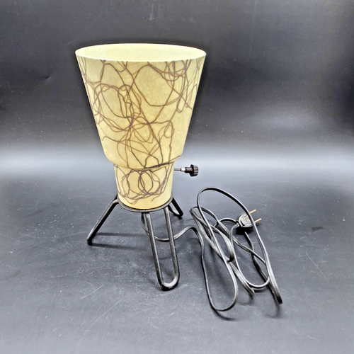 MCM Atomic Table Lamp Fiberglass Shade Spaghetti Drizzle | eBay