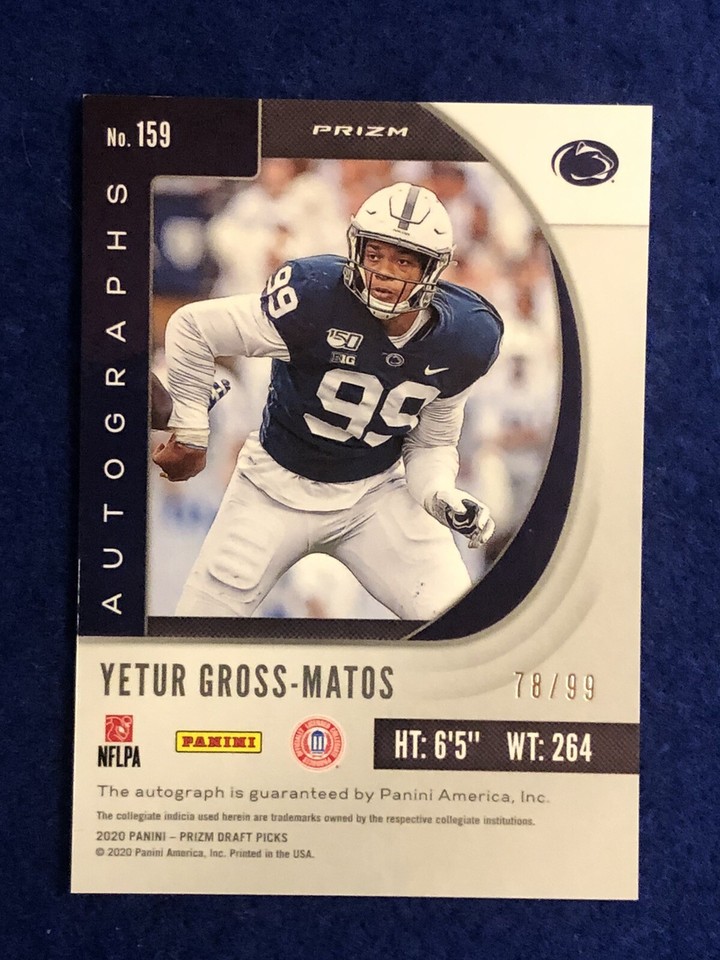 2020 49ERS YETUR GROSS-MATOS PRIZM TRI-COLOR REFRACTOR ROOKIE AUTO SP ...