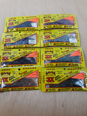 Strike King 3X Super Floating 6" Lizard 5 Count PaK. 8 Colors Garlic ...