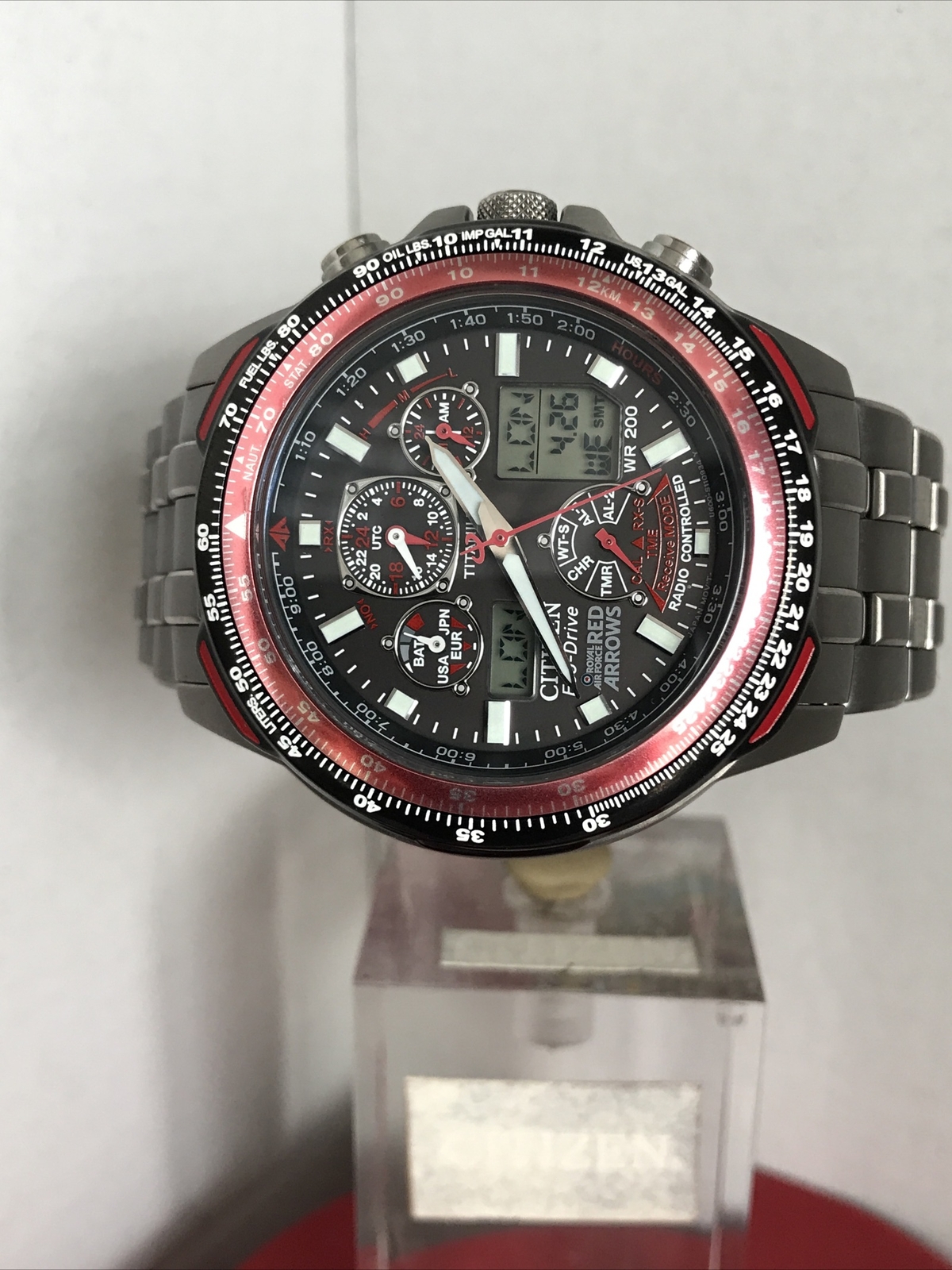 Citizen Men’s Eco-Drive A-T Red Arrows Skyhawk Titanium Bracelet ...