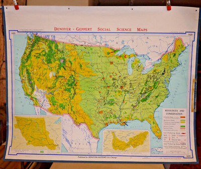 Social Science Maps Denoyer Geppert, RESOURCES AND CONSERVATION | eBay