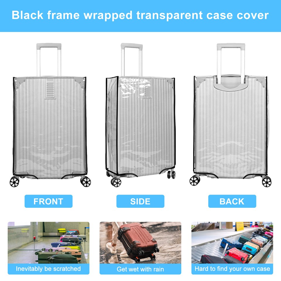 >3Pcs Clear PVC Waterproof Luggage Cover Suitcase Protector For 20/24 ...