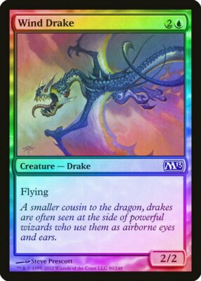 Wind Drake FOIL Magic 2013 / M13 NM Blue Common MAGIC GATHERING CARD ...