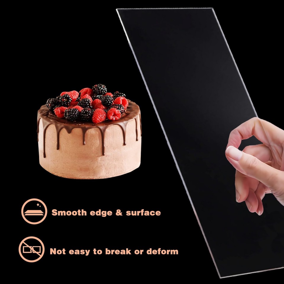 4 Pcs Cake Scraper Set Acrylic Cake Decorating Supplies Large ...