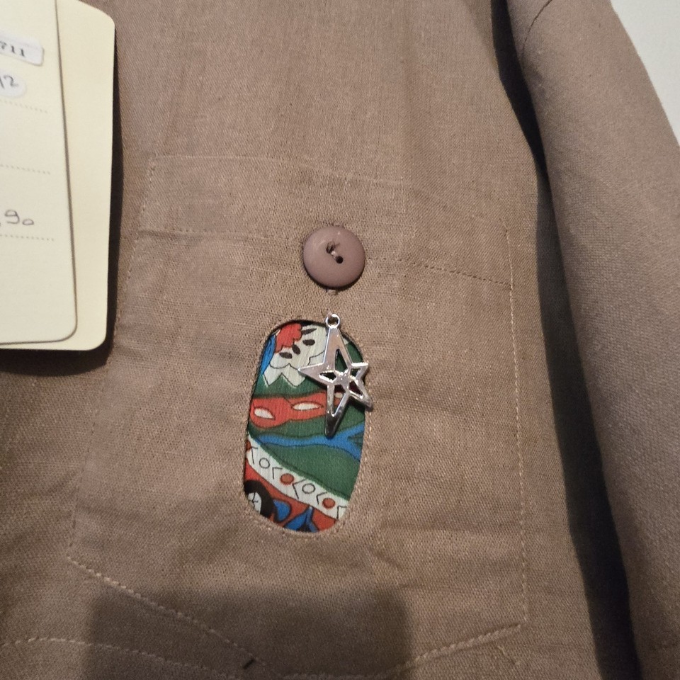 Neslay Paris NWT Womens Oversized Top L XL Cut Outs Charms Lagenlook ...