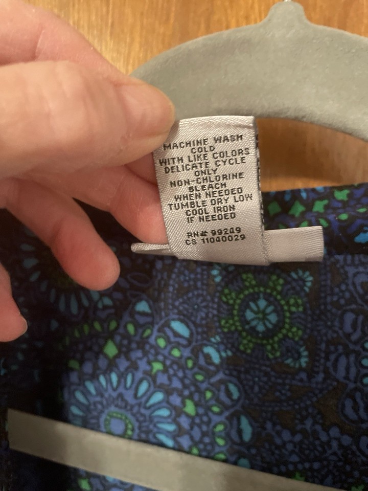 Catherine’s Plus Size 2x Button Up 3/4 Sleeve Top Medallion Print ...