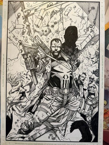 Von Randal Marvel Punisher Original Comic Art Test Page 1 to 5 | eBay
