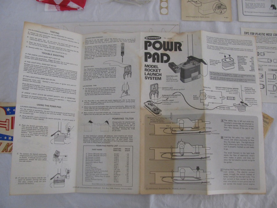 1975 Centuri Evel Knievel Sky Cycle Outfit Flying Model Rocket Starter ...