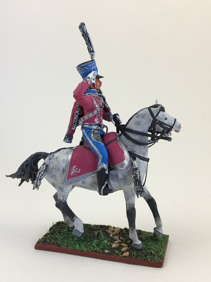 Painted Napoleonic tin soldier 1/30, Polish Staff Officer figurine VID ...