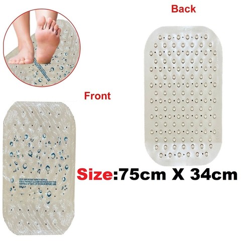 Bath Shower Mat Non Slip PVC Bathroom Rubber Anti Slip Suction 75cm X ...