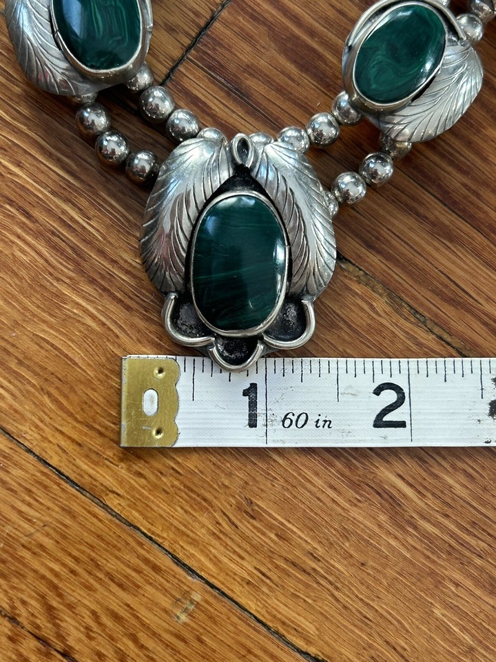 Vintage SHERRY SANDOVAL Navajo Turquoise Sterling Silver Squash Blossom ...