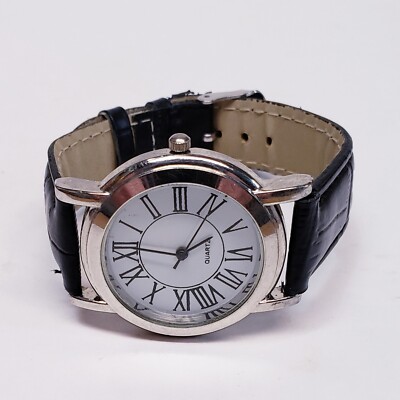 BLAIR Women's Quartz Analog Watch-Silver Tone Black Strap- NEW BATTERY ...