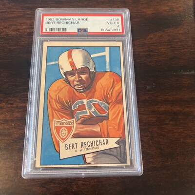 1952 Bowman Large Football #136 Bert Rechichar PSA 4 SP Tennessee Vols ...