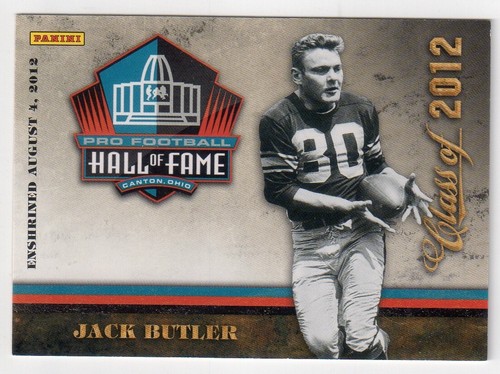 Jack Butler Panini NFL Pro Football Hall of Fame Class of 2012 Card HOF ...