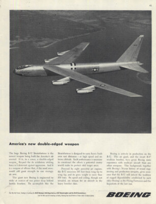 America's new double-edged weapon: Boeing B-52 Stratofortress ad 1953 ...