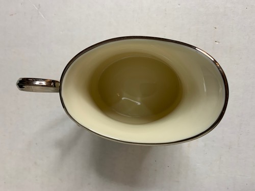Lenox Lace Point China Creamer Pink Gray Floral Silver Color Trim ...