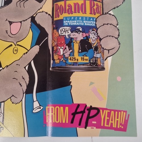 Vintage 1987 HP Roland Rat Spaghetti Shapes Promo Poster Retro Cartoon ...
