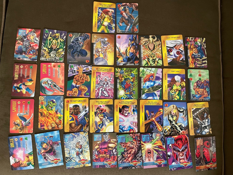 1995 Marvel Overpower card game lot, unsorted, 164 cards unplayed | eBay