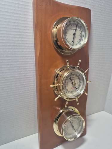 Vtg 3 Gauge Sunbeam Nautical Weather Station Temperature/Humidity ...