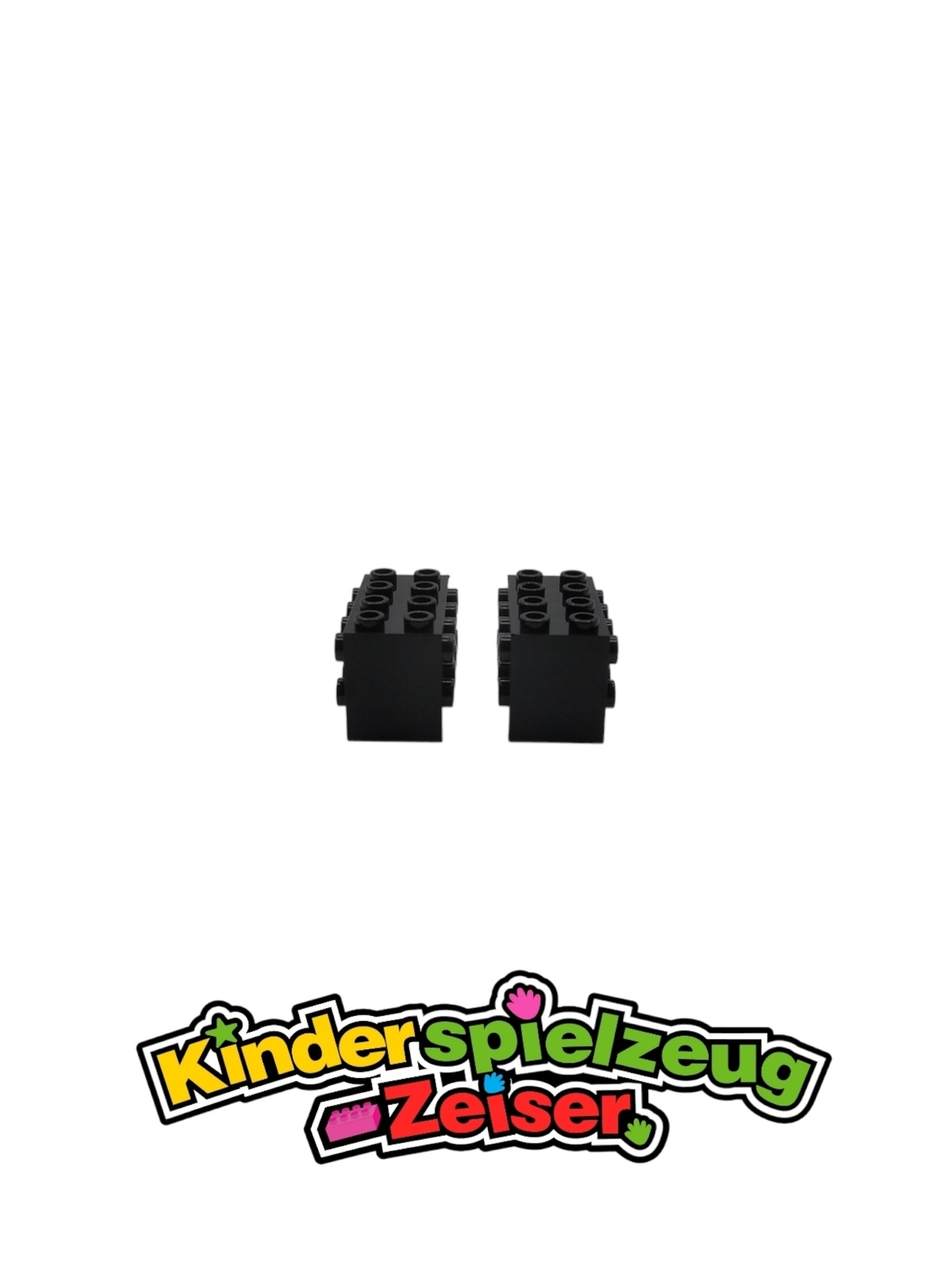 LEGO 2 X Konverterblock Noir Brique Modifié 2x4x2 Goujons Sur Côtés ...