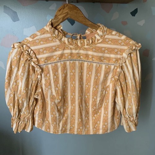 Urban Outfitters Floral Cottagecore Prairie Puff Sleeves Cropped Top ...