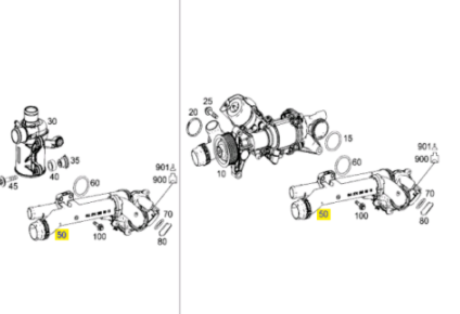 Mercedes-Benz GLC C253 Engine Coolant Thermostat A2742000115 Genuine ...
