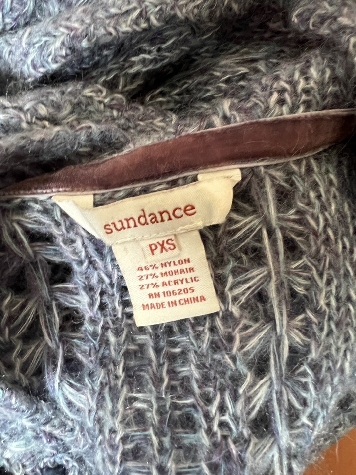 SUNDANCE CATALOG KNIT MOHAIR LONG CARDIGAN SWEATER SWEATER GRAY LILAC ...