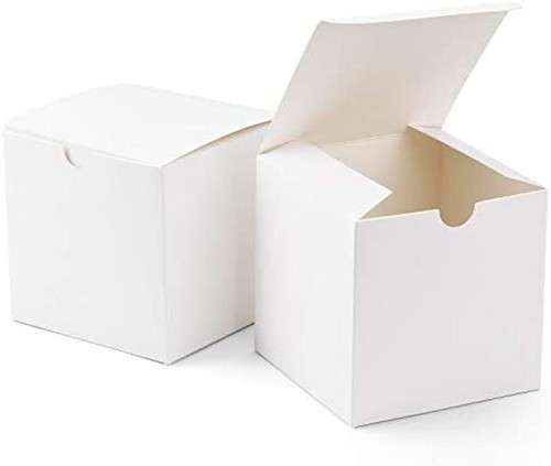 50 Pack of White 5cm Square Cube Card Gift Box Folding Packaging Small ...