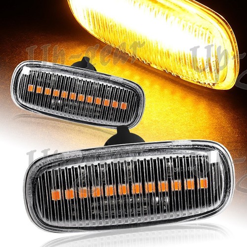 For Audi A3 A4 A6 S3 S4 Clear Lens Amber LED Turn Signal Side Marker ...