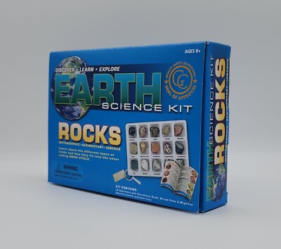 Earth Science Kit: Rocks - 15 rocks + Guide, Streak Plate, & Magnifier ...