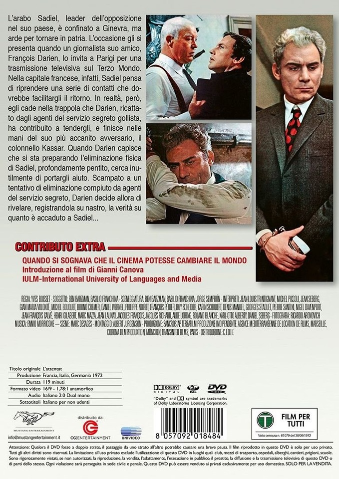 L'Attentato (DVD) Jean-Louis Trintignant Michel Piccoli Jean Seberg | eBay
