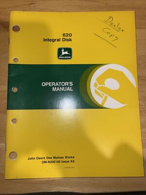 John Deere 620 Integral Disk Operator's Manual OM-N200140 Issue K8 | eBay