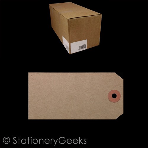 1000 Brown Buff UNSTRUNG Reinforced Tags 108mm x 54mm Size 4 Luggage ...