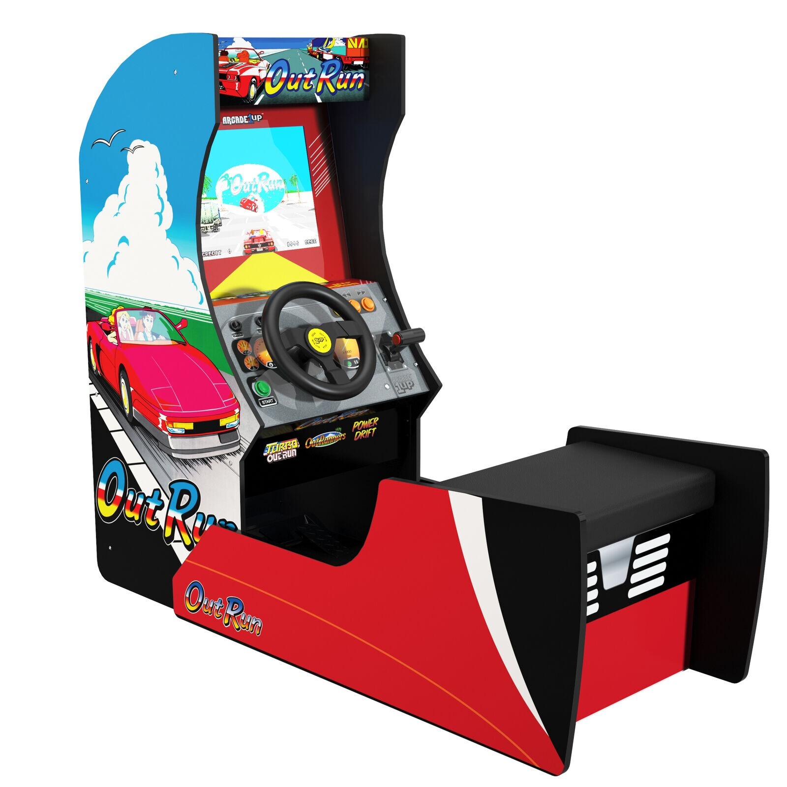 Arcade1Up Outrun ™ Seated Arcade Machine Racing Game Steering Wheels ...