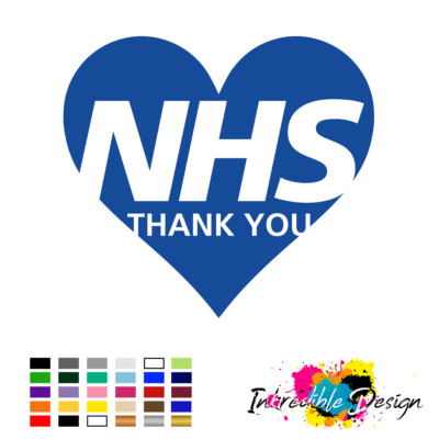 NHS Heart Thank You Love Nurse Doctor Key Worker Car Window Vinyl Decal ...