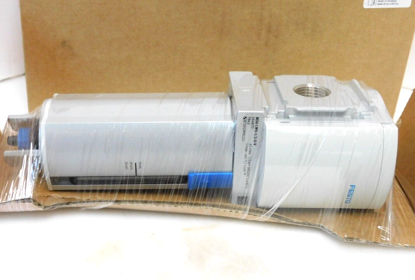 FESTO MS6-LWS-1/2-U-V WATER SEPARATOR 564870 12BAR 180PSI 1,2MPa 1/2 ...
