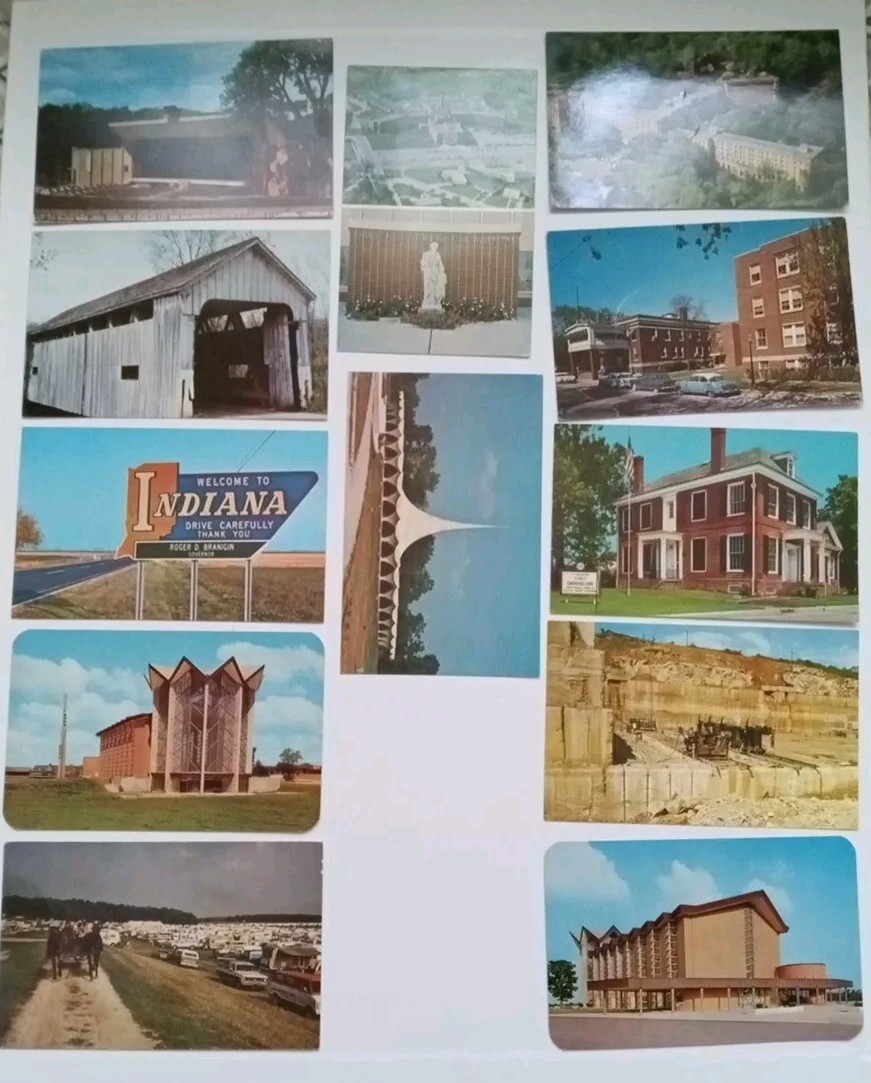 Vintage Indiana Postcard Lot 7 Kokomo Bluffton Bedford Valparaiso Berne ...