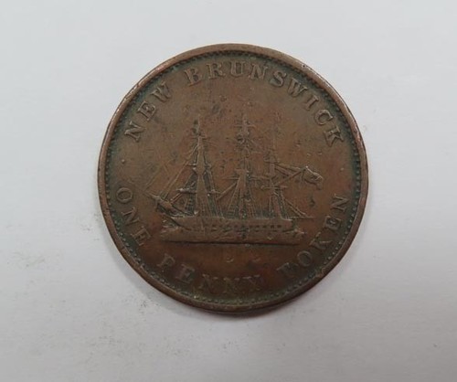 Canada New Brunswick Early Queen Victoria Large One Penny Token 1843 ...