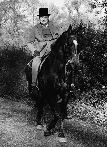 Winston Churchill rides in the Old Surrey and Burstow Hunt at Char- Old ...