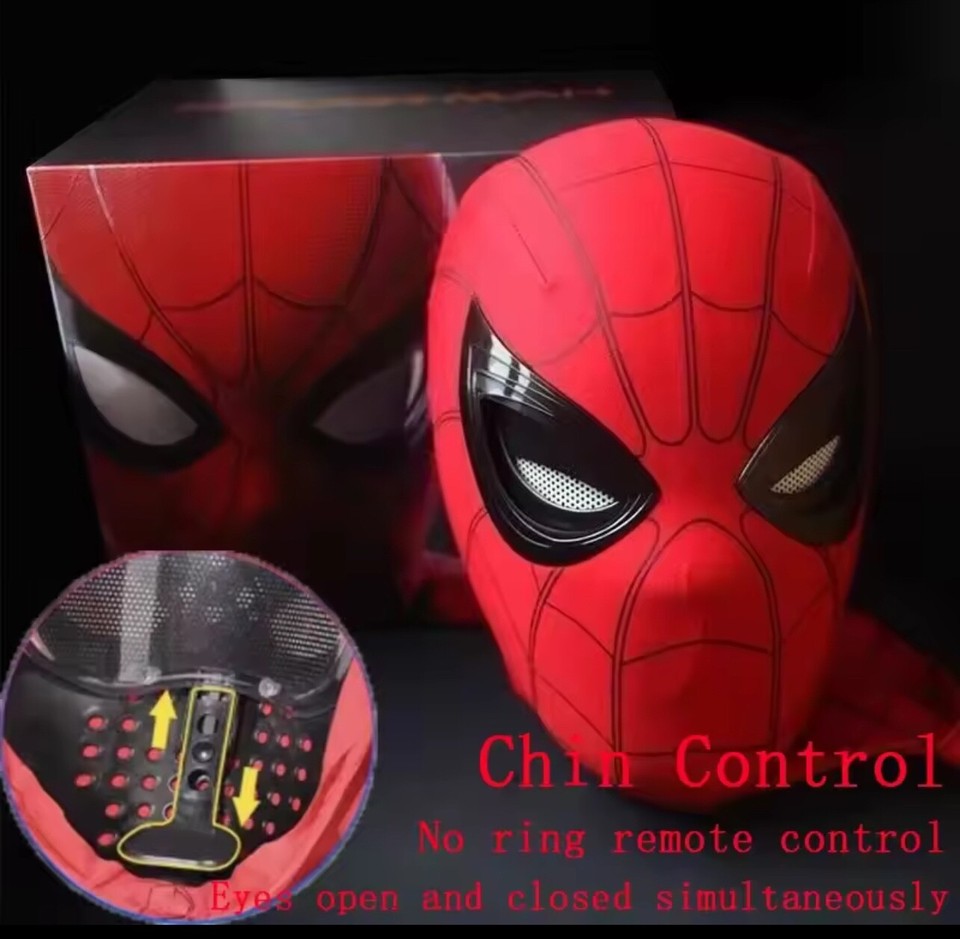 Spider-Man Mask Moving Arachnid Eyes Chin Control Eyes Helmet Masks ...