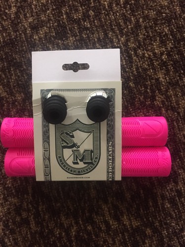S&M BIKES HODER BMX GRIPS HOT PINK BTM MIKE GRIP BAR BARS NO FLANGE ...
