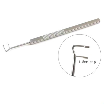 Stainless steel Strabismus Muscle Hook F type tip Ophthalmic surgical ...
