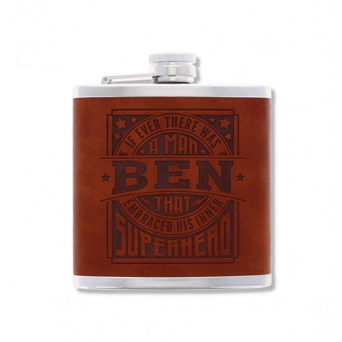 Top Bloke Hip Flask History & Heraldry Pre-Personalised Names Men's ...
