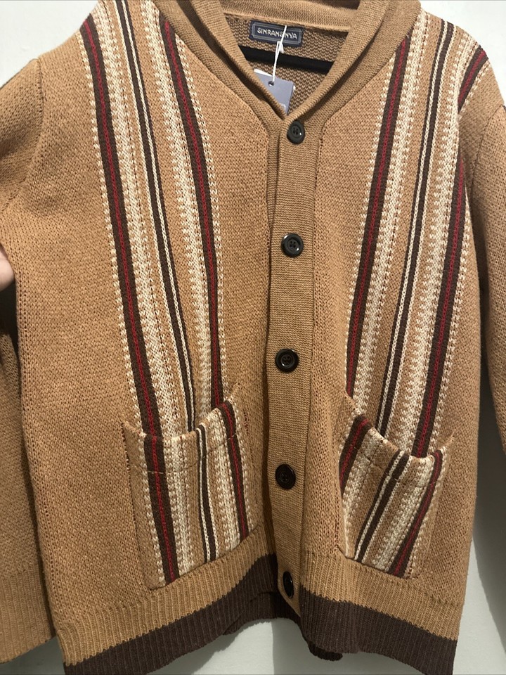 Sinransinya Cardigan Sweater Button Brown Aztec / Native American ...